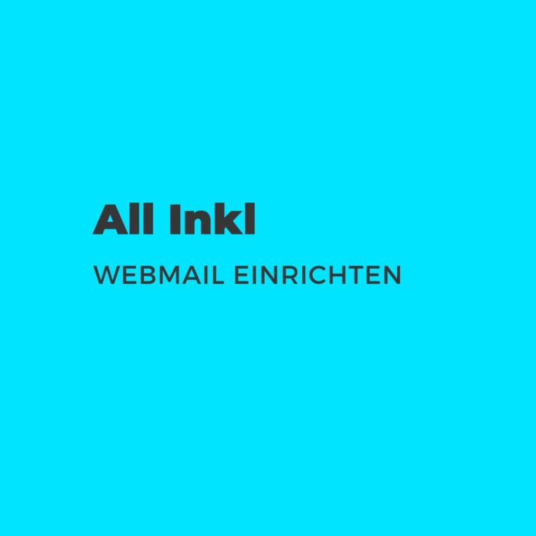 All Inkl Webmail einrichten – So geht es